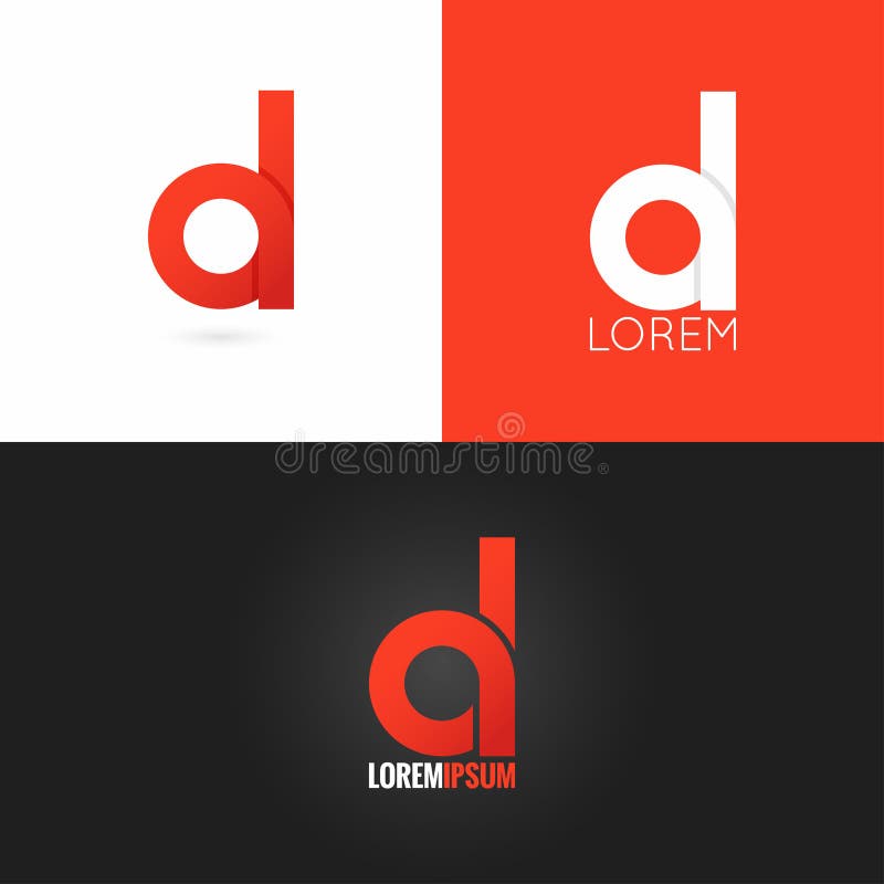 Letter D Logo Design Icon Set Background Stock Vector - Illustration of ...