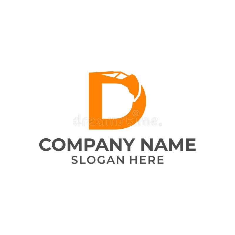 Letter D Logo with Excavator Arm. D Excavator Logo Template, Hydraulic ...