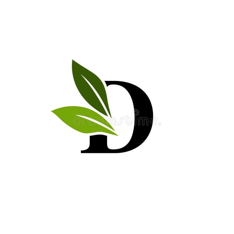 Letter D Logo with Green Leaves, Nature Logo/Icon Design Template ...
