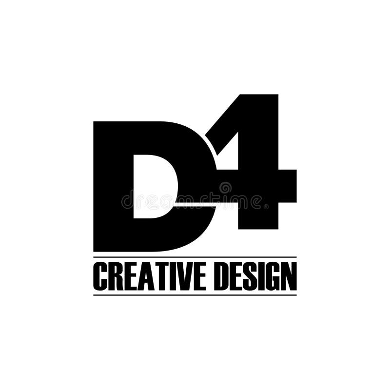 Letter D4 Monogram Logo Icon Design Vector. Stock Vector - Illustration ...