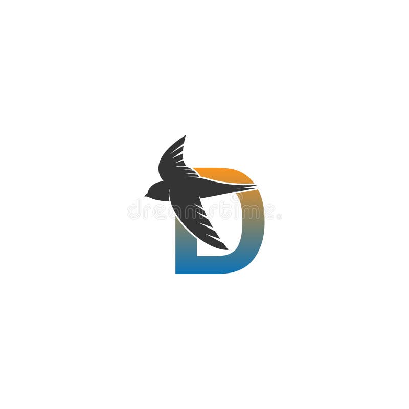 Letter D Logo with Swift Bird Icon Design Vector Stock Vector ...