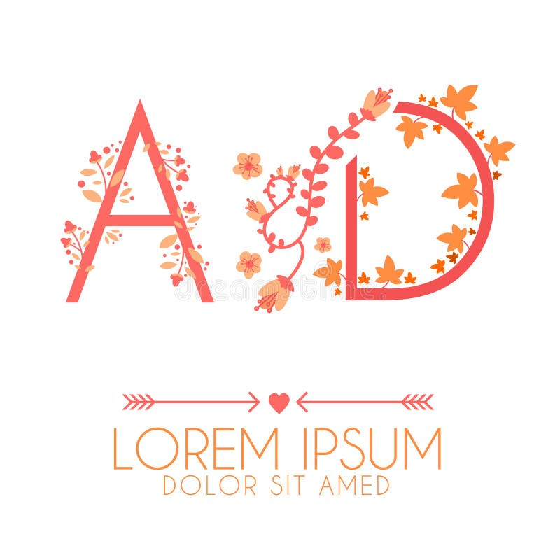 Letter a and D Logo, Letter a and D Wedding Invitation Logo Stock ...