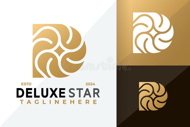 Letter D Luxury Star Logo Icon Vector Design Illustration Stock Vector ...