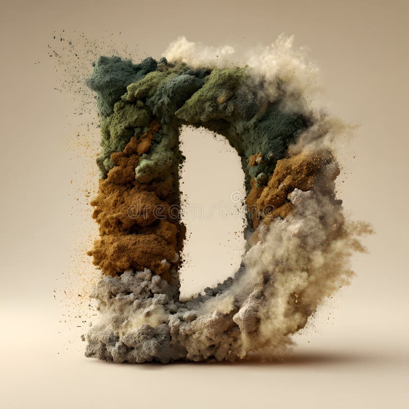 Letter D Made of Earth and Dust Stock Illustration - Illustration of ...