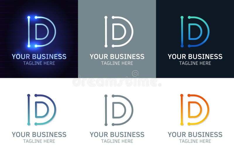 Letter D Minimal Logo Icon Design. Vector Template Graphic Elements ...