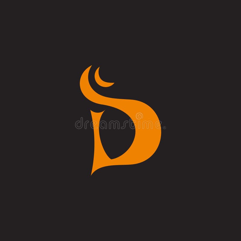 Letter D Moon Night Simple Curve Logo Vector Stock Vector ...