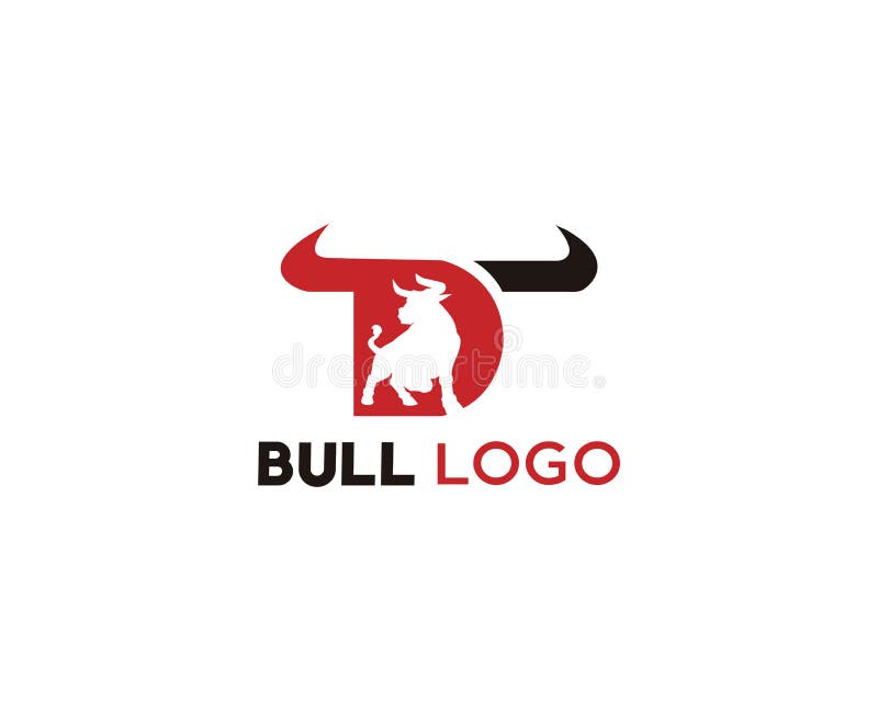 Letter D Negative Space Bull Logo Vector Templates Stock Illustration ...