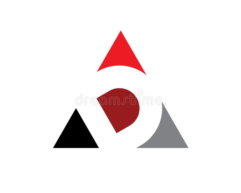 Letter D Negative Space on Triangle Stock Vector - Illustration of ...