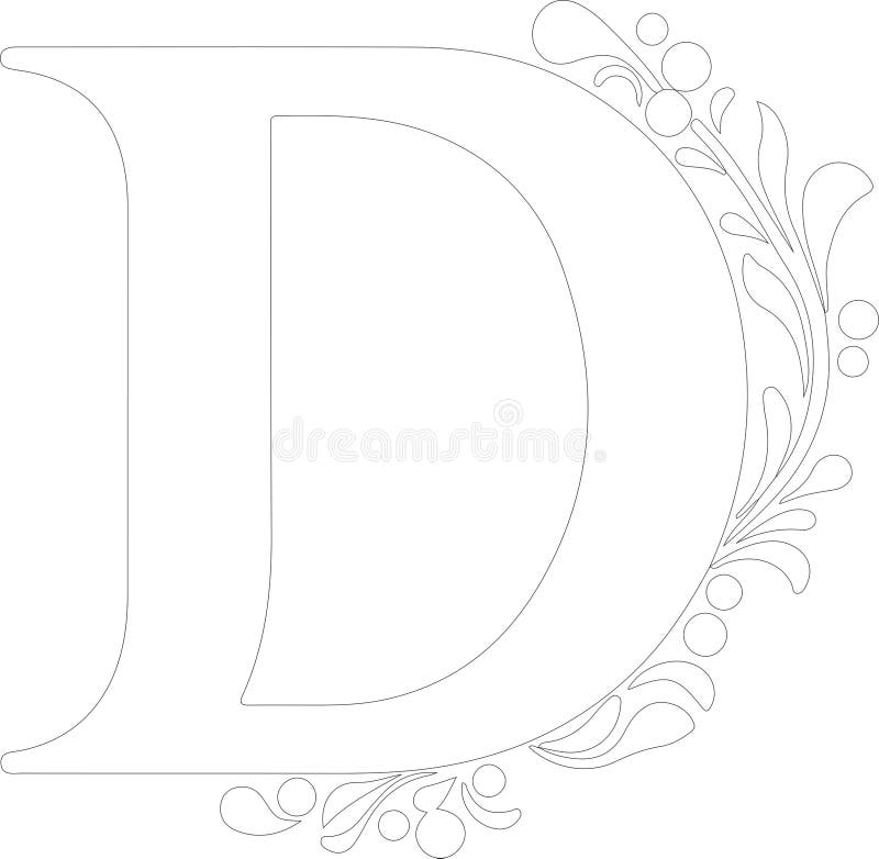 Letter D Outline Silhouette Generative Ai Stock Vector - Illustration ...