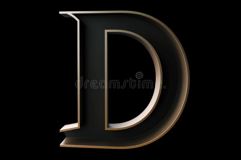 Letter D, Paper Cut-out Style, on Black Background Stock Image - Image ...