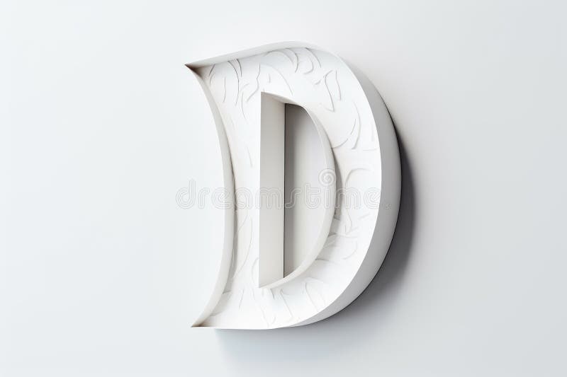 Letter D, Paper Cut-out Style, on White Background Stock Photo - Image ...