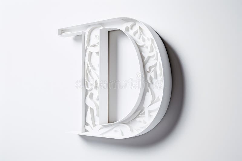 Letter D, Paper Cut-out Style, on White Background Stock Photo - Image ...