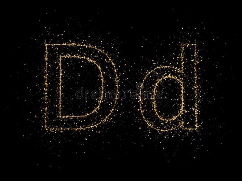 Letter D is a Particle of Gold Font. 3d Illustration, 3d Rendering ...