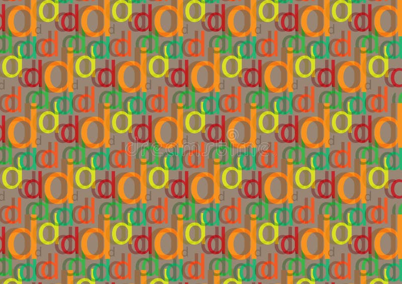 Letter D Pattern in Different Colored Shades Pattern Stock Illustration ...