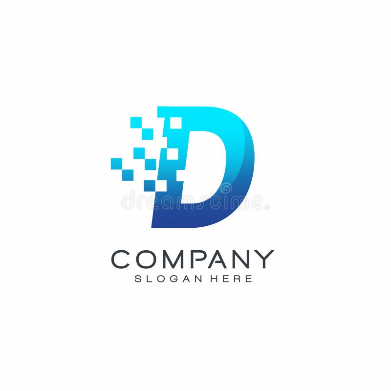 Letter D Pixel Logo, Technology and Digital Logotype Stock Vector ...