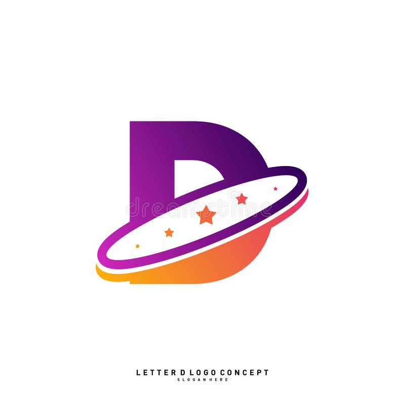 Letter D Planet Logo Design Concept Vector Template. Initial D Logo ...