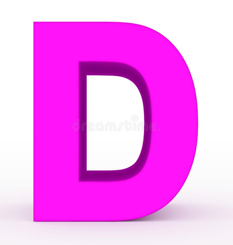 Letter D 3d Purple Isolated on White Stock Illustration - Illustration ...