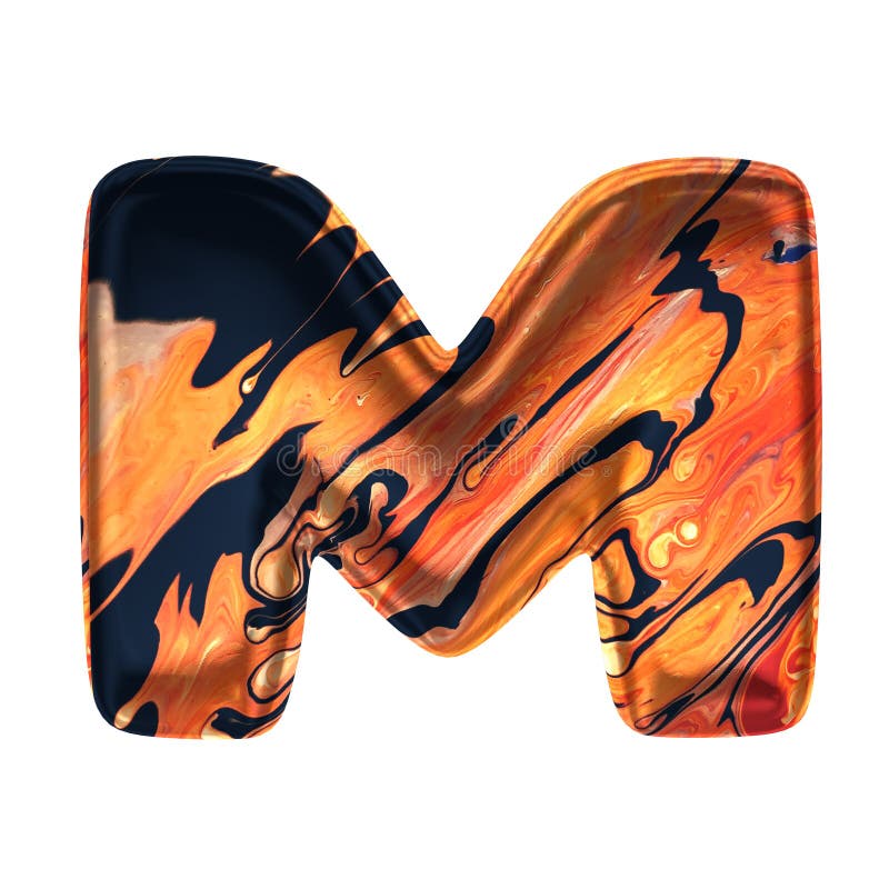 Letter M 3D Render with Background Design Stock Illustration ...