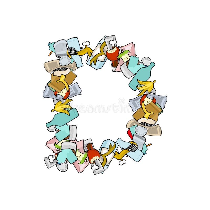 Letter R Rubbish. Trash Font. Garbage Alphabet Stock Vector ...