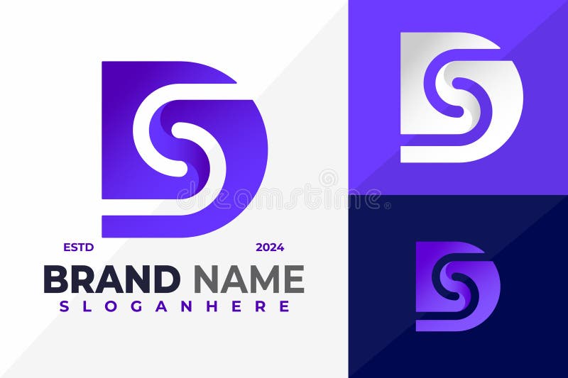 Letter D and S Monogram Logo Design Vector Symbol Icon Illustration ...