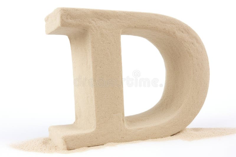 Letter D, from Sand, on White Background Stock Image - Image of ...
