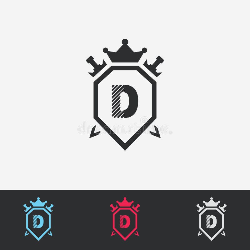 Letter D Shield, Sword, Crown -Abstract Logo - Vector Design Stock ...