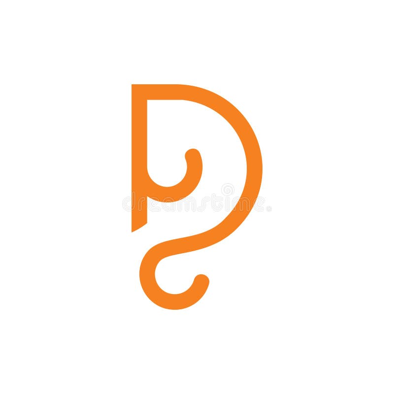 Letter D Simple Curves Geometric Line Logo Stock Vector - Illustration ...