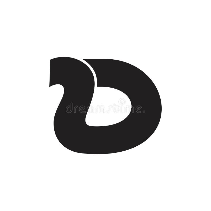 Letter D Simple Curves Line Logo Vector Stock Vector - Illustration of ...