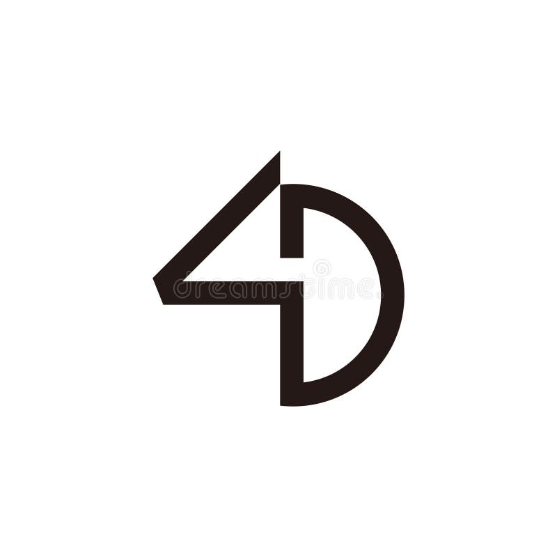 Letter 4d Simple Geometric Lines Logo Vector Stock Vector ...