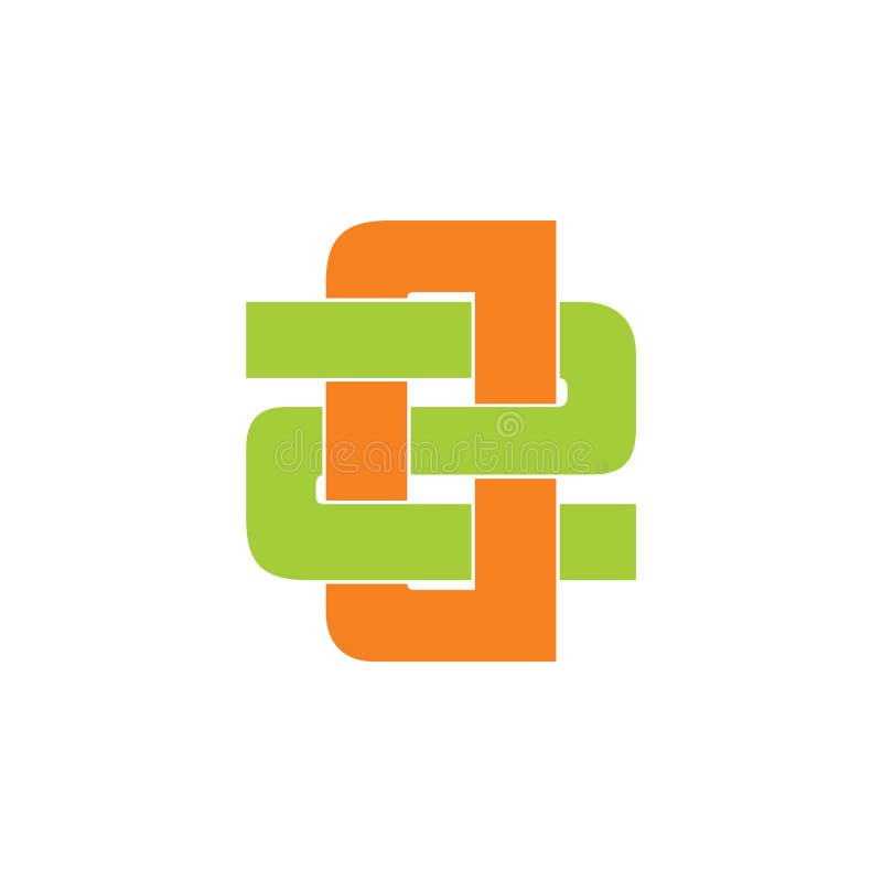 Letter D2 Simple Overlapping Colorful Logo Vector Stock Vector ...