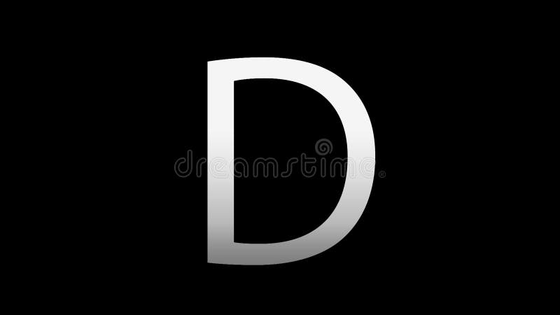 Letter D with Slice Effect Typography. Black Solid and Green Screen ...