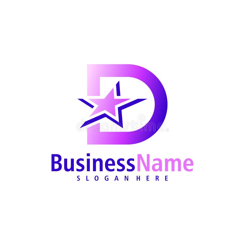 Letter D with Star Logo Design Vector. Creative Initial D Logo Concepts ...