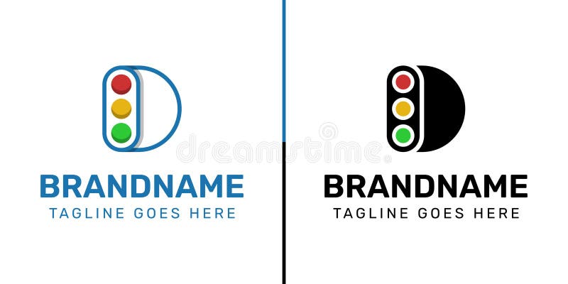 Letter D Traffic Light Logo Set, for in Technology, Navigation ...