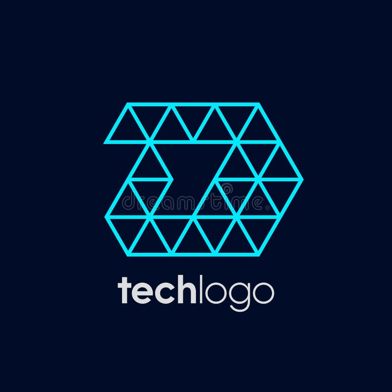 Letter D Triangle Polygon Tech Logo Stock Vector - Illustration of ...