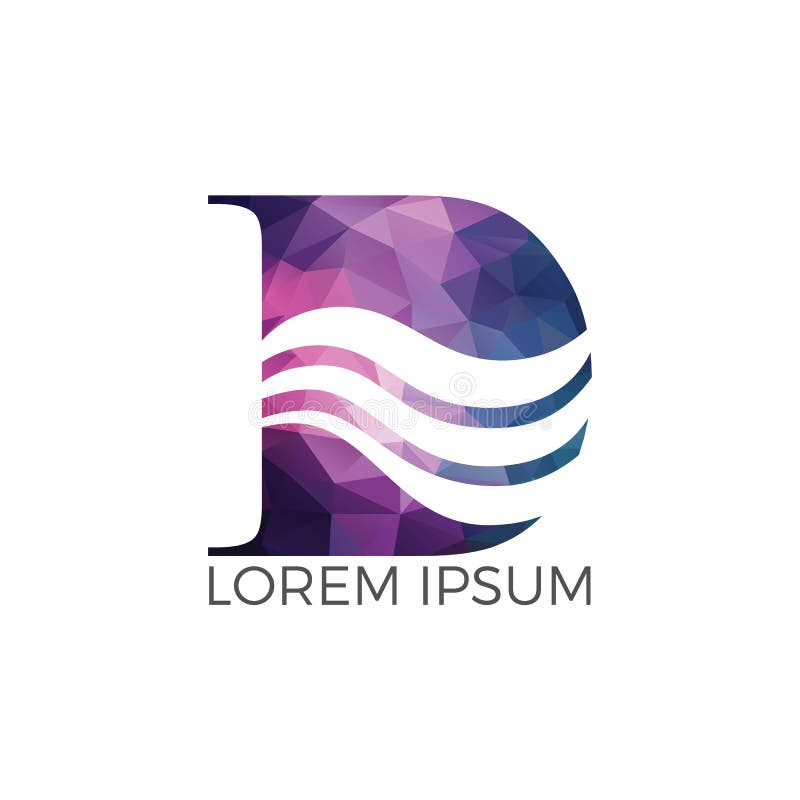 Letter D Water Wave Logo Design. Stock Vector - Illustration of liquid ...