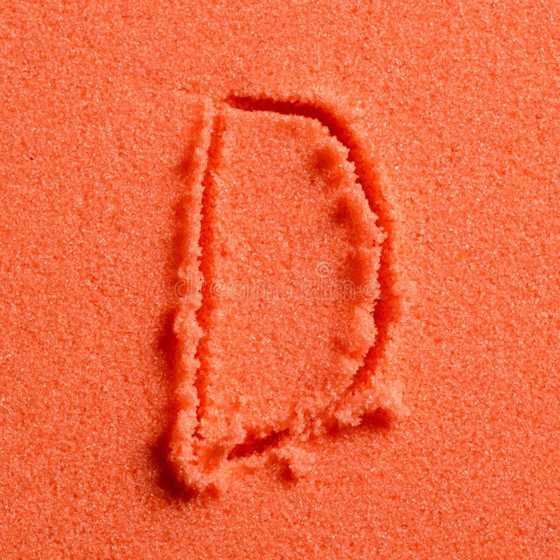 Letter D Written on Orange Sand Stock Image - Image of teach ...