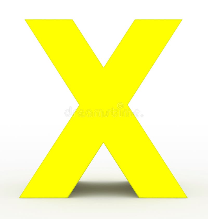 Letter X 3d Yellow Isolated on White Stock Illustration - Illustration ...