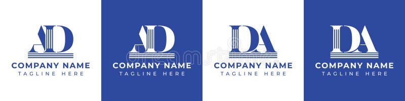 Letter DA and AD Pillar Logo, Suitable for Business with AD or DA ...