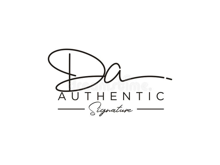 Letter DA Signature Logo Template Vector Stock Vector - Illustration of ...