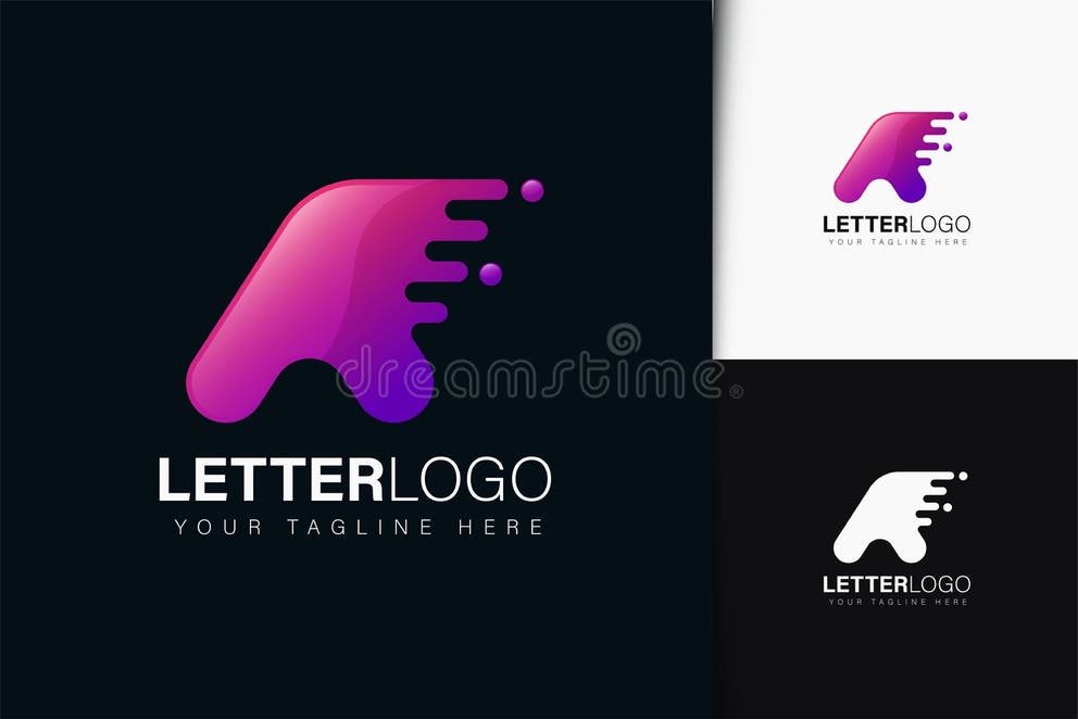 Letter a Dash Logo Design with Gradient Stock Vector - Illustration of ...