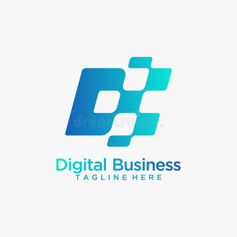 Letter DB for Digital Business Logo Design Stock Vector - Illustration ...