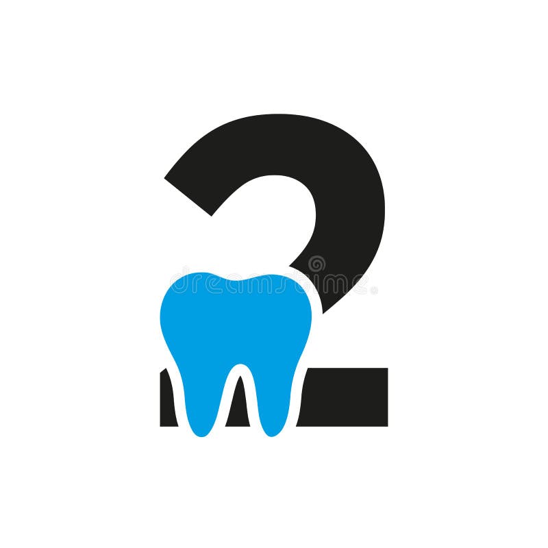 Letter 2 Dental Logo Concept with Teeth Symbol Vector Template Stock ...