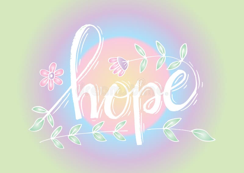 Letter Design- Hope with Floral Stock Illustration - Illustration of ...