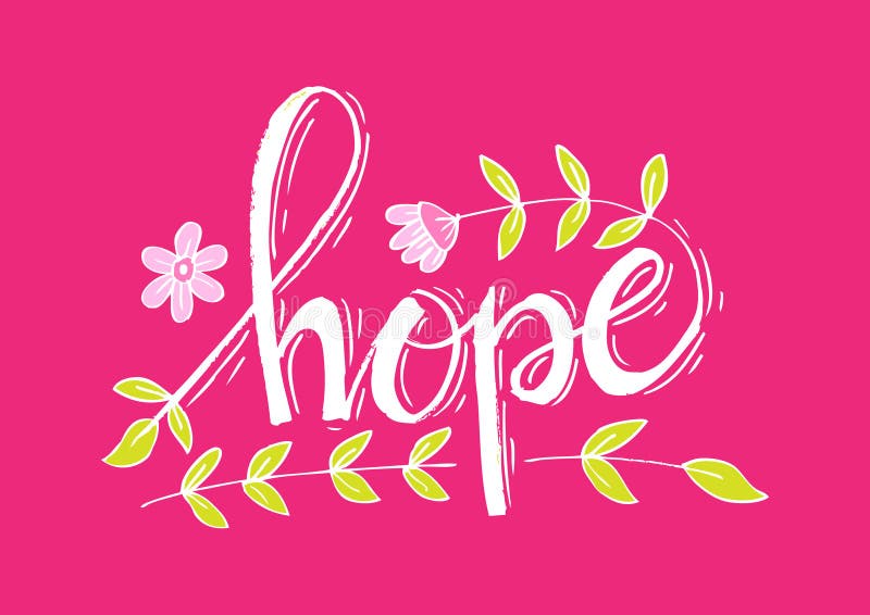 Letter Design Hope with Floral on Circle Background. Stock Vector ...
