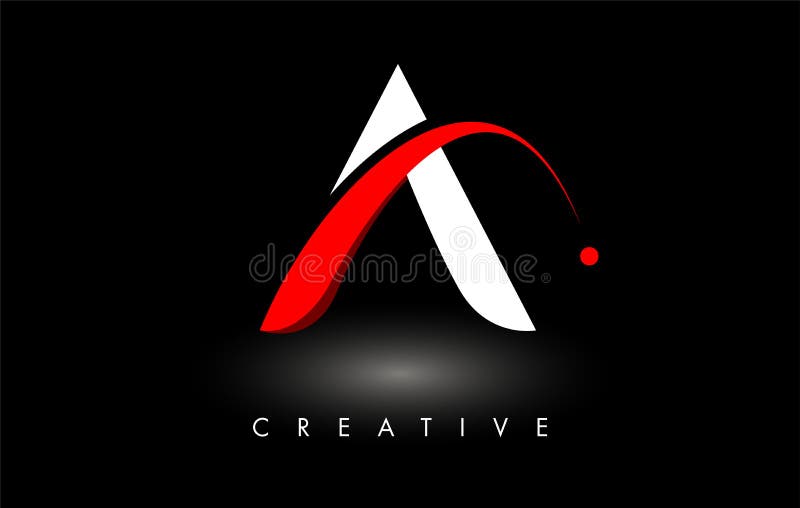 A Letter Design Logo. Letter a Black and Red Icon Logo with Modern ...