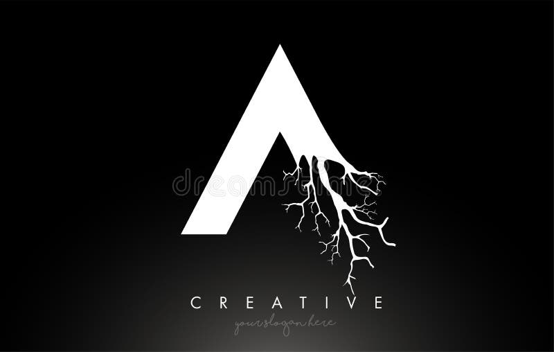 Letter a Design Logo with Creative Tree Branch. a Letter Tree Icon Logo ...