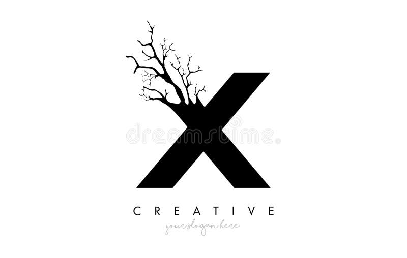 Letter X Design Logo with Creative Tree Branch. X Letter Tree Icon Logo ...