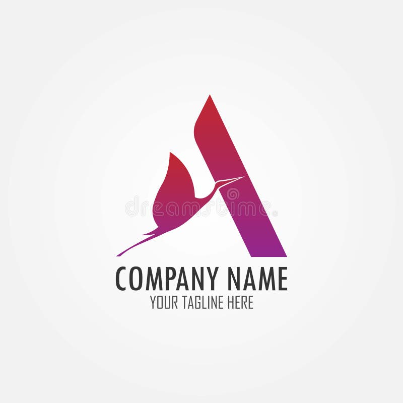 A Letter Design Vector with Flying Storks Concept. Stock Vector ...