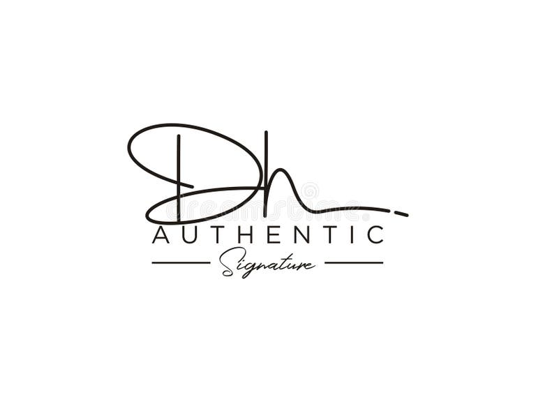 Letter DH Signature Logo Template Vector Stock Vector - Illustration of ...