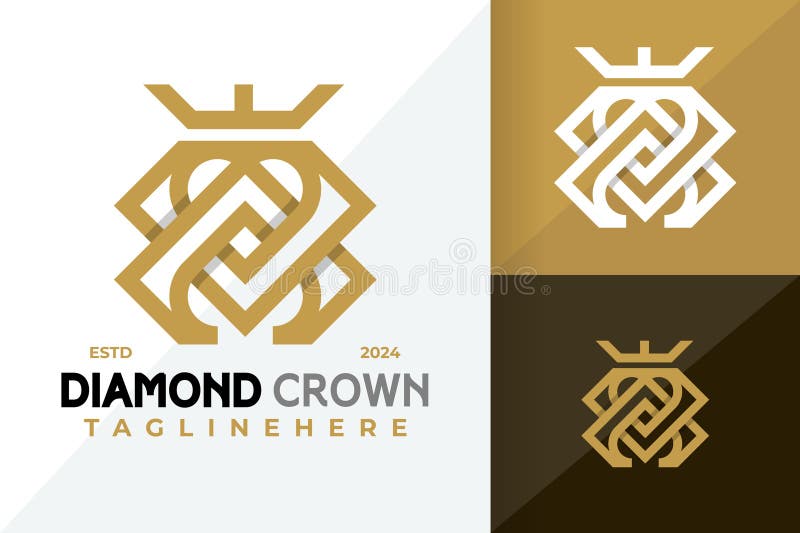 Letter a Diamond Crown Jewelry Logo Icon Vector Design Illustration ...